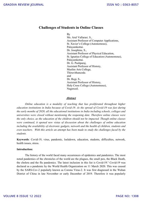 Pdf Challenges Of Students In Online Classes