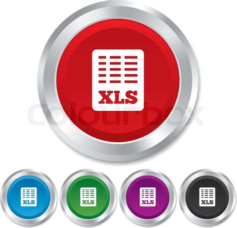 Excel File Document Icon Download Xls Button Stock Vector Colourbox