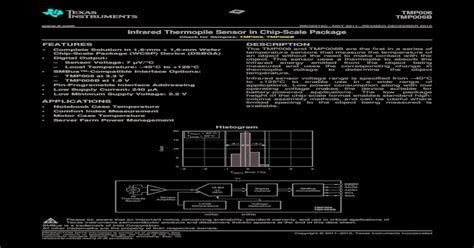 pdf infrared thermopile sensor in chip scalepackage · chip scalepackage wcsp device dsbga