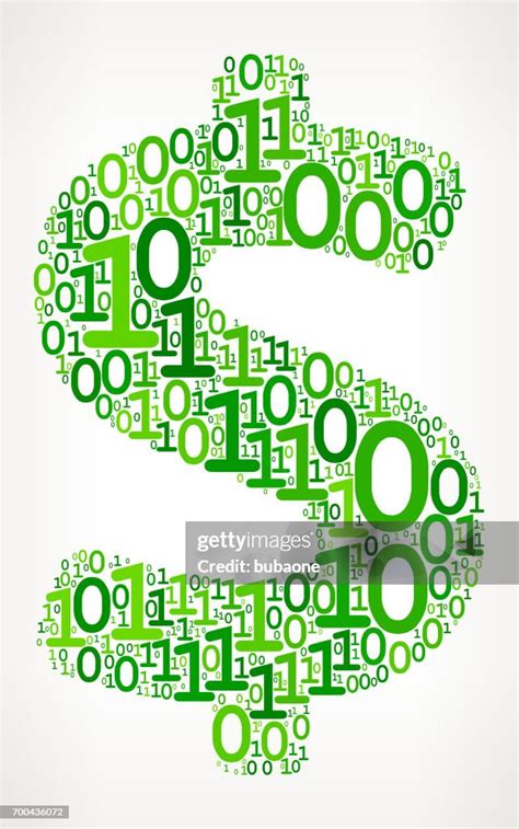 dollar sign binary code zero one vector illustration high res vector