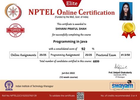 Shivani Shah On Linkedin Topper Goldbadge Certified Iitmadras