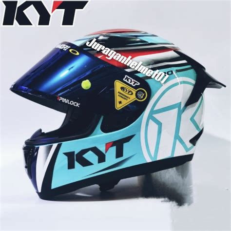 Jual Helm Full Face Kyt R10 Aqua Marine Paket Ganteng Shopee Indonesia