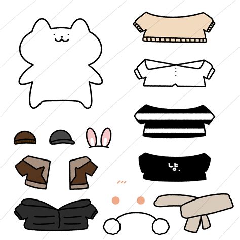 굿노트 아이패드 Png 스티커 고양이 옷입히기 일상ver 에이블리