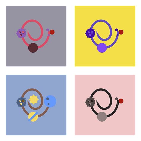 플랫 아이콘 디자인 컬렉션 태양계 벡터 Eps Ai Uidownload