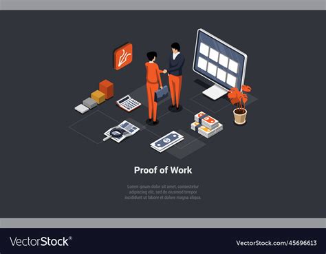 Blockchain Technology Proof Of Work Pow Systems Vector Image