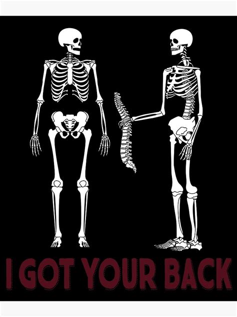 Funny I Got Your Back Skeleton Halloween Design Graphic Poster For