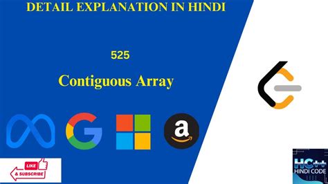Contiguous Array Leetcode 525 C Youtube