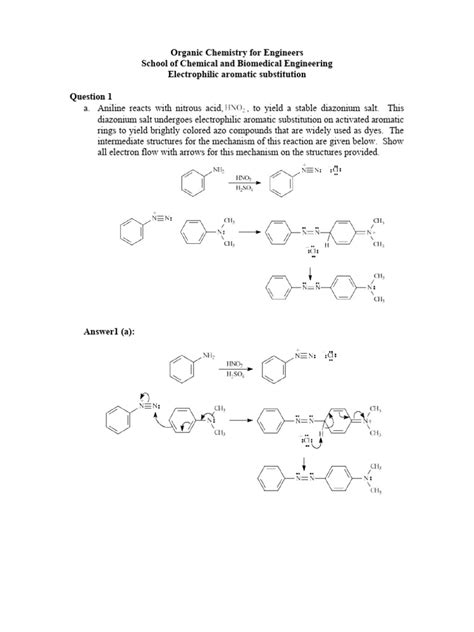 Tutorial 3 03 Electrophilic Aromatic Substitution Answers Pdf
