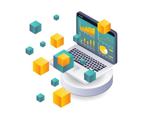 Blockchain Business Data Analysis Computer Dashboard 47546648 Vector