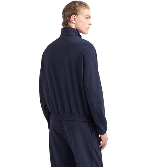 Emporio Armani Navy Blue Ribbed Jacket Ferrarisboutique