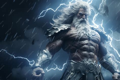 Zeus Principal Dios Olímpico En La Mitología Griega El Dios Del Trueno Y El Relámpago Tercer