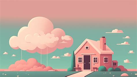 귀여운 만화 집 만화 집 하우스 배경 일러스트 및 사진 무료 다운로드 Pngtree