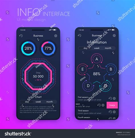 User Interface Infographics Charts Graphs Flat Stock Vector Royalty Free Shutterstock