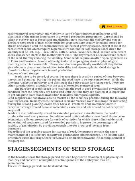 Seed Storage Pdf Seed Humidity