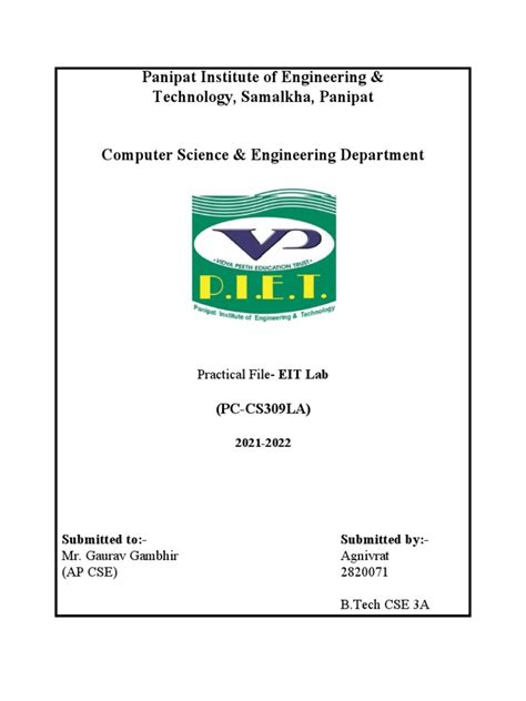 Eit Practical File 2820071 Pdf Area Class Computer Programming