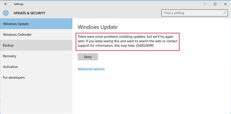 Fixed Windows Update There Were Some Problems Installing Updates 0x80240fff Error
