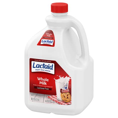 Lactaid Lactose Free Whole Milk Front Right Elevated
