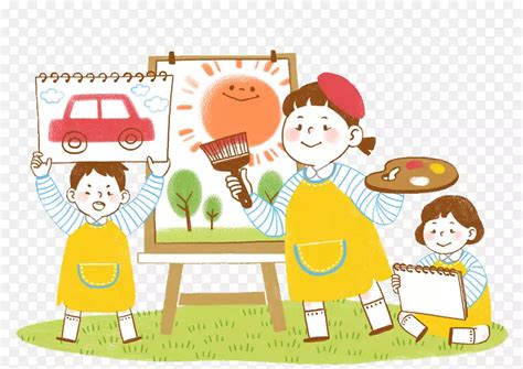 彩色扁平化儿童绘画卡通插画png图片素材下载 图片编号ynxogmby 免抠素材网