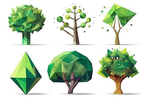 Premium Photo A Series Of Trees With Different Shapes And Shapes