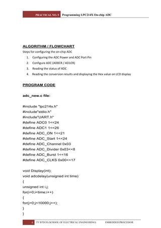 Analog To Digital Conversion Adc Programming In Lpc Pdf Computer Peripherals Computing