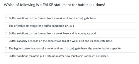Solved Which Of Following Is A False Statement For Buffer