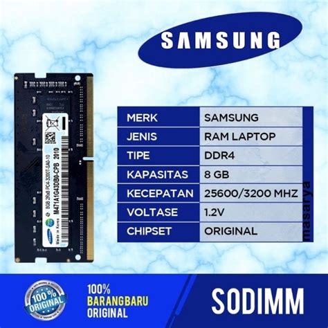 Jual RAM LAPTOP SAMSUNG SODIMM DDR4 8GB PC25600 3200 Shopee Indonesia