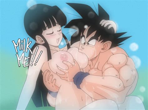 Chi Chi Dragon Ball Son Goku Dragon Ball Dragonball Z Highres Breast Sucking Breasts