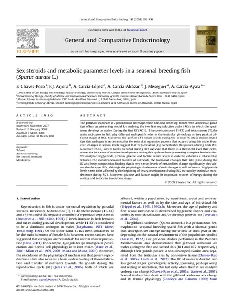 Pdf Sex Steroids And Metabolic Parameter Levels In A Seasonal