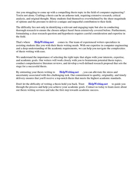 Possible Thesis Topics Computer Engineering Pdf