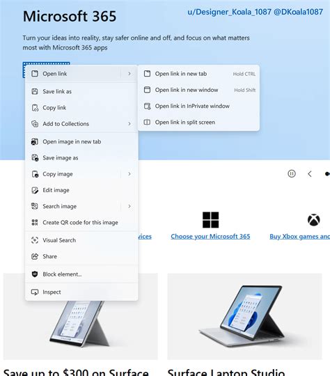 Microsoft Edge Context Menu Tidied Up R Windows11