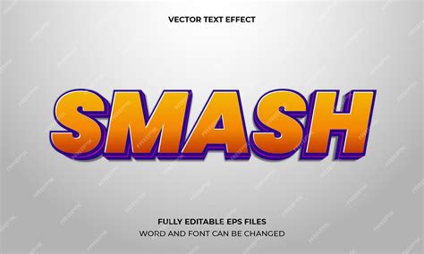 Premium Vector 3d Smash Editable Vector Text Effect Template