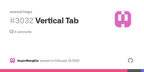 Vertical Tab · Issue 3032 · Ocornutimgui · Github