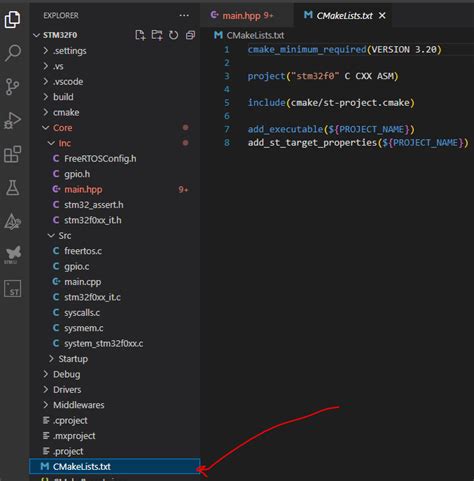 Создаем проект Stm32 C Freertos в Vscode для очень маленьких Хабр