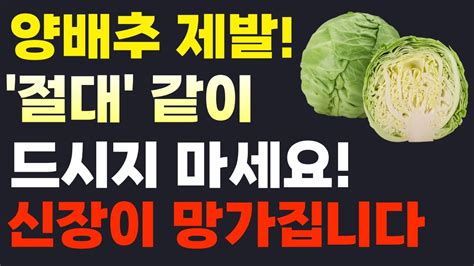 양배추와 상극인 음식 절대 같이 드시지 마세요 이렇게 드셔야 신장이 살아나고 혈관이 확 뚫립니다 양배추 효능양배추즙 효능