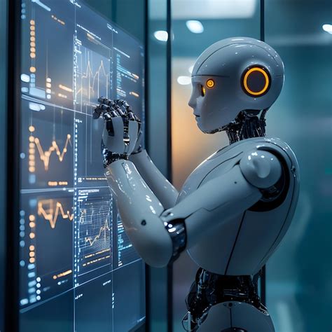 Advanced Ai Analyzing Data On A Digital Screen Premium Ai Generated Image