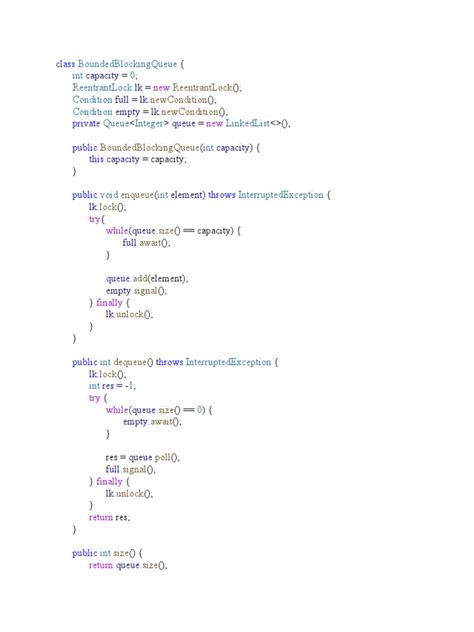Design Bounded Blocking Queue Pdf