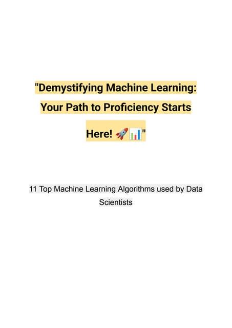Machine Learning Algorithms Pptx