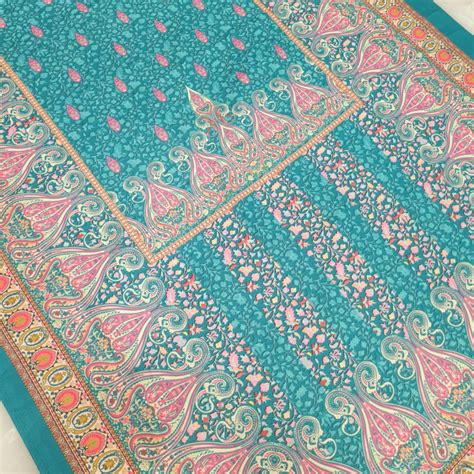 Set 1 10th Dec Dazzling Turquoise Blue Printed Pashmina Sweet Neck