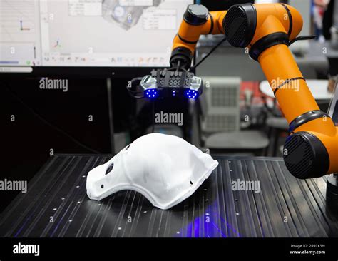Automated 3d Scanning Robot Perform 3d Scan On Workpiece Industrial