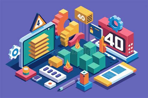 A Vibrant Isometric Illustration Showcases Customizable Digital Interface Designs With Error