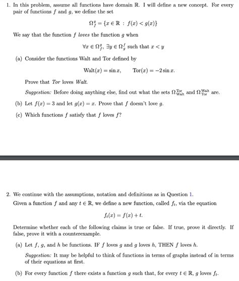 Solved 1 In This Problem Assume All Functions Have Domain