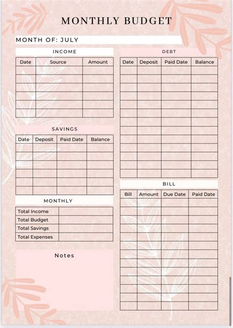 Monthly Saving Sheet Printable Worksheets