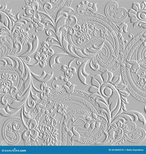 Embossed White Paper With Floral Pattern Stock Image CartoonDealer