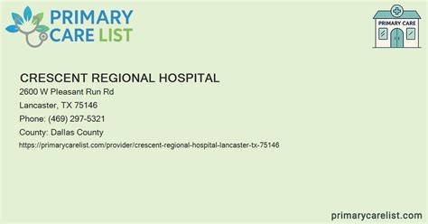 Crescent Regional Hospital Primary Care In Lancaster T