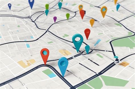 Premium Photo Connection Network Map Pin Navigation Cityscape Search Location Destination