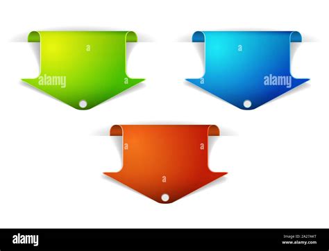 Set Of Colorful Arrow Bookmarks Arrow Pointing At The Content Stock