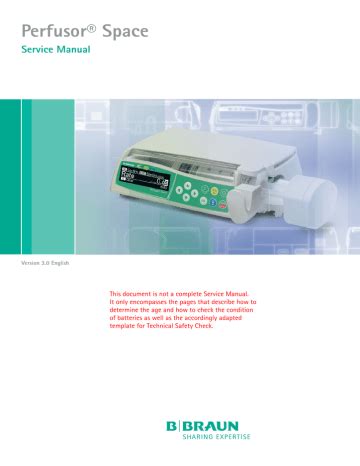 B Braun Perfusor Space Service Manual Manualzz