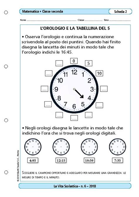 Lorologio E La Tabellina Del 5 Giunti Scuola