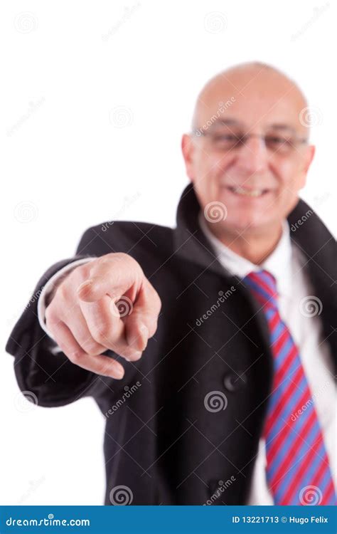 Mature Business Man Pointing Forward Stock Image Image Of Casual Business