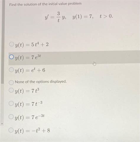 Solved Find The Solution Of The Initial Value Problem